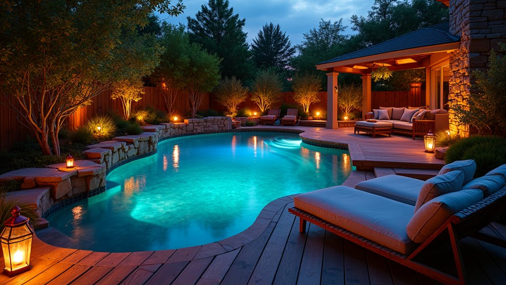25 Unique Pool Lighting Ideas That Stand Out After Dark - Love Gunite Pool