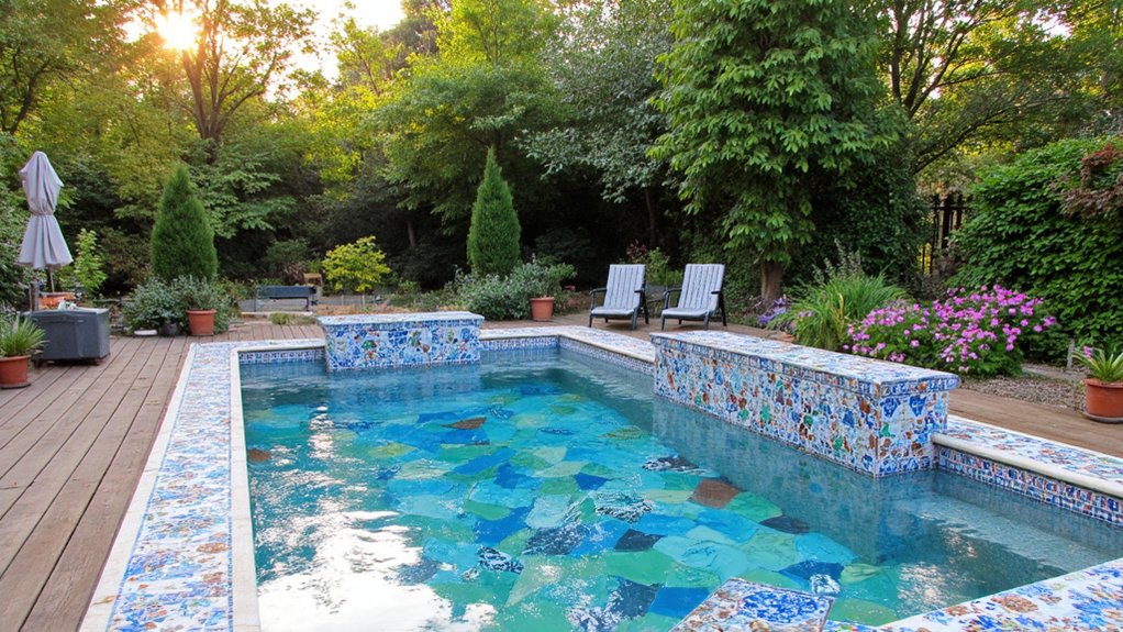 25 Chic Waterline Pool Tile Ideas With Big Visual Impact - Love Gunite Pool